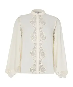 Chloé High-necked Long-sleeved Shirt - White