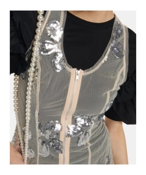 Simone Rocha Sequined Zip-up Tulle Top