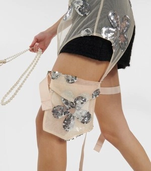 Simone Rocha Sequined Zip-up Tulle Top