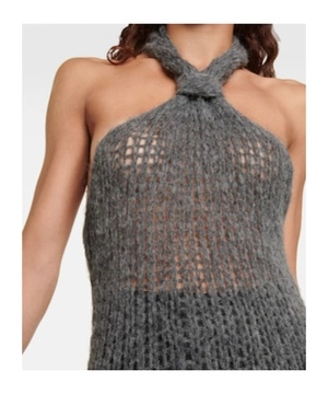 ANN DEMEULEMEESTER Halterneck Alpaca-blend Maxi Dress
