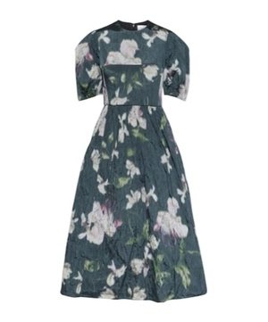 Erdem Floral Taffeta Midi Dress - Gray