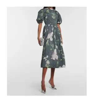Erdem Floral Taffeta Midi Dress