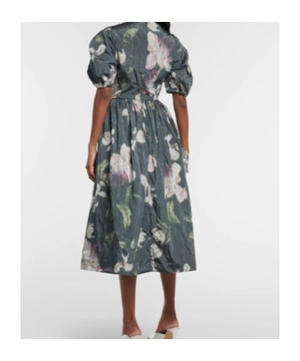 Erdem Floral Taffeta Midi Dress