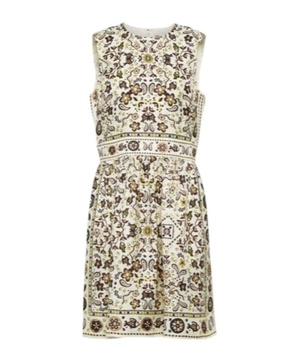 Tory Burch Printed Silk Minidress - Nude
