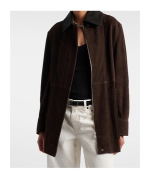 Nour Hammour Grange Leather-trimmed Suede Jacket