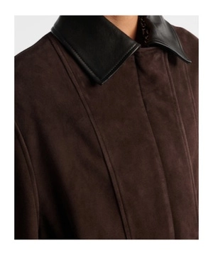Nour Hammour Grange Leather-trimmed Suede Jacket