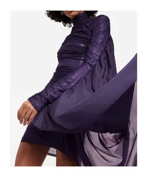 MUGLER Asymmetric Ruffle Chiffon Mini Dress