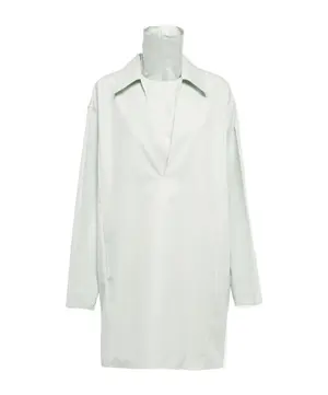 JIL SANDER V-neck Cotton Minidress - White