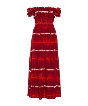 Altuzarra Printed Off-shoulder Silk Midi Dress - Red