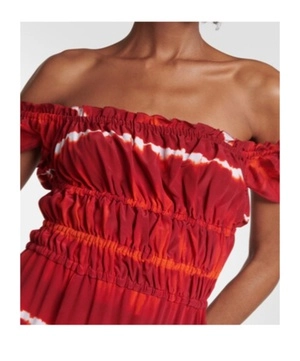 Altuzarra Printed Off-shoulder Silk Midi Dress