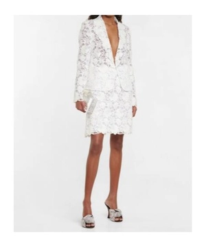 Giambattista Valli Single-breasted Fringed Lace Jacket
