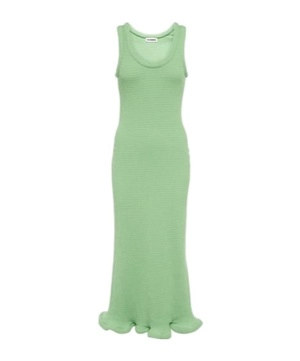 JIL SANDER Jersey Midi Dress - Green