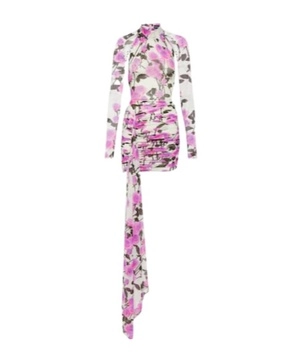 David Koma Floral Ruched Minidress - Pink