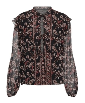 Giambattista Valli Printed Silk Blouse - Black