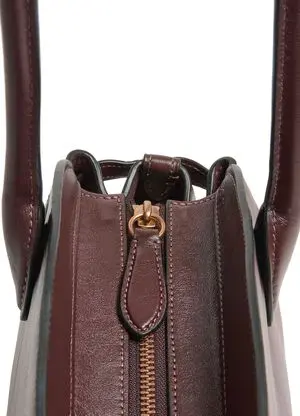 COACH Empire Carryall 34 Glazed Leather Shoulder Bag - Red