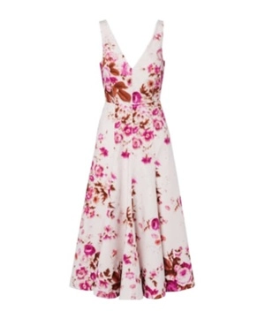 Erdem Floral Cotton Poplin Cocktail Dress - White