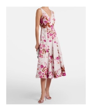 Erdem Floral Cotton Poplin Cocktail Dress - White