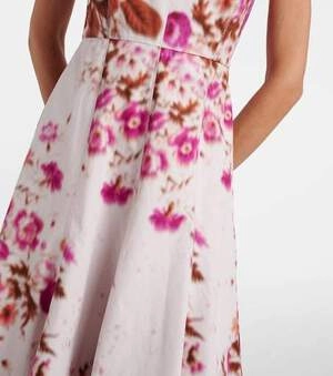 Erdem Floral Cotton Poplin Cocktail Dress - White