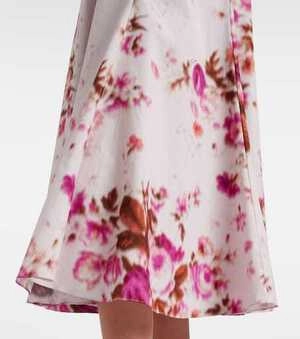 Erdem Floral Cotton Poplin Cocktail Dress - White