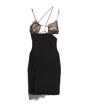 NENSI DOJAKA Lace-trimmed Minidress - Black