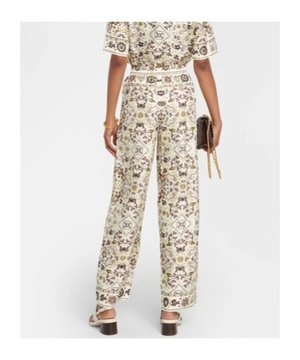 Tory Burch Printed Silk Wide-leg Pants