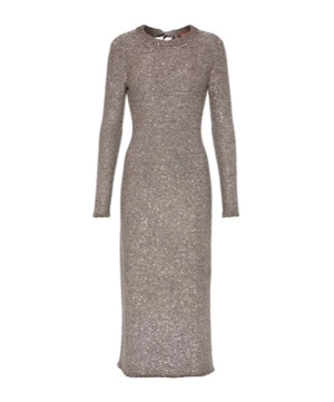 Altuzarra Cindy Metallic Knit Maxi Dress - Gray