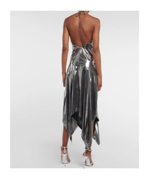 Alexandre Vauthier Halterneck Metallic Midi Dress