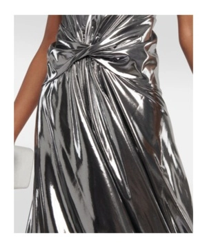 Alexandre Vauthier Halterneck Metallic Midi Dress