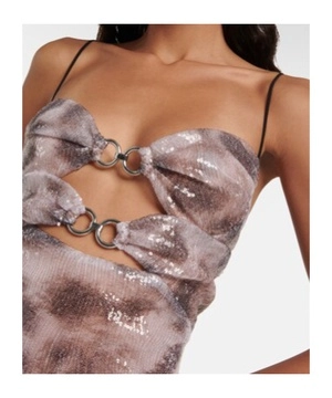 NENSI DOJAKA Sequin-embellished Cutout Minidress