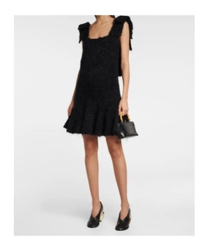 JIL SANDER Mohair Blend Bouclé Mini Dress