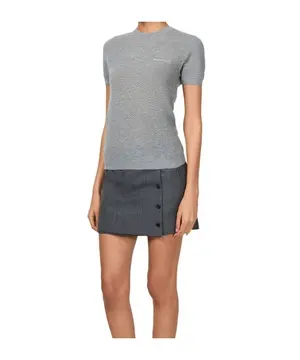 Miu Miu Crew Neck Short-sleeved Sweater