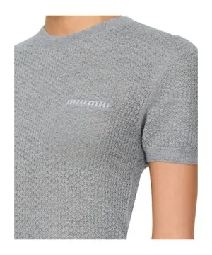 Miu Miu Crew Neck Short-sleeved Sweater