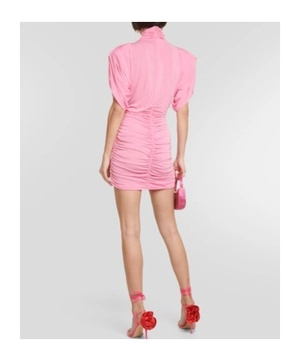 Magda Butrym Rose-appliqué Ruched Jersey Mini Dress