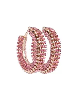 Magda Butrym Crystal-embellished Hoop Earrings - Pink