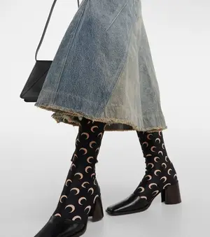 MARINE SERRE All Over Moon Denim Maxi Dress