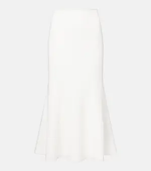 Roland Mouret Crêpe Midi Skirt - White