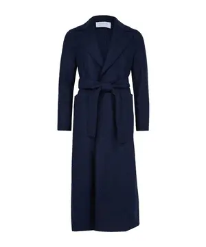 Harris Wharf London Pressed Wool Maxi Coat - Blue