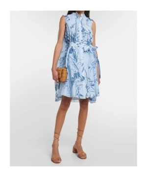 Erdem Printed Cotton Silk Voile Minidress