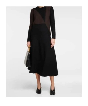JIL SANDER Virgin Wool Midi Skirt
