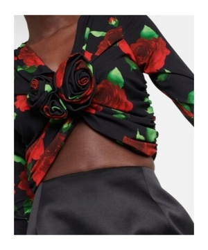 Magda Butrym Floral Ruched Crop Top