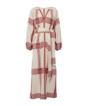 Johanna Ortiz Printed Cotton Midi Dress - Nude