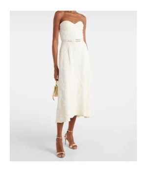 Elie Saab Embroidered Cady Midi Dress