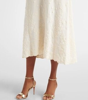 Elie Saab Embroidered Cady Midi Dress