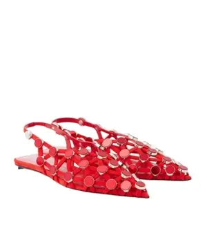 Attico Grid Open-heel Flat Sandals