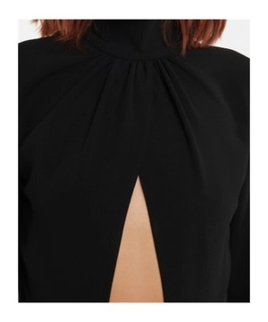 Magda Butrym Feather-trimmed Cutout Bodysuit