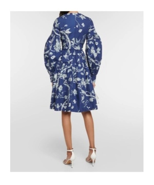 Erdem Floral Print Long Sleeve Mini Dress