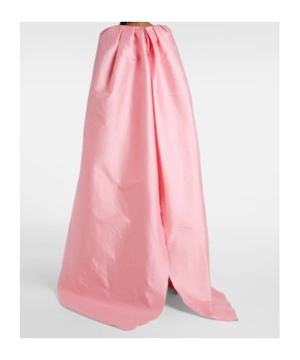 Monique Lhuillier Caped Mikado Gown