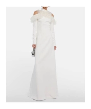 CHRISTOPHER KANE Feather-embellished Crepe Dress