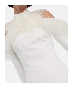 CHRISTOPHER KANE Feather-embellished Crepe Dress