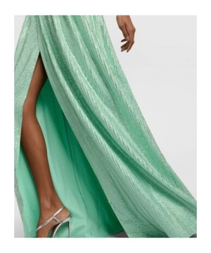 AREA Cutout Crystal-embellished Jersey Gown